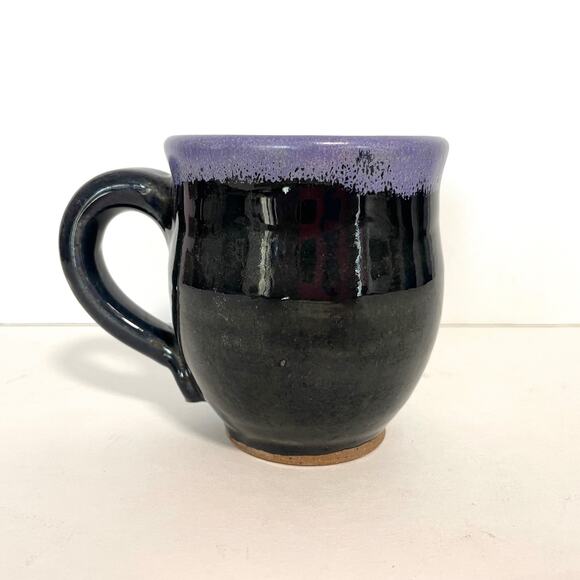 Unknown | Dining | Studio Pottery Coffee Tea Mug Purple Black Glazed ...